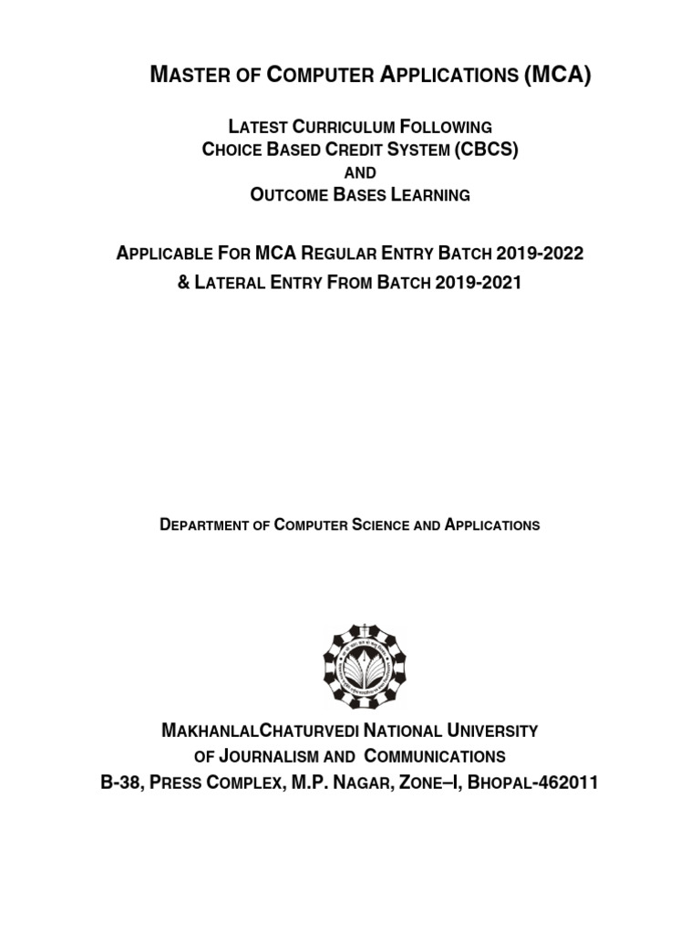 Updated Mca Syllabus 2019 | PDF | Computer Programming | Pointer (Computer Programming)