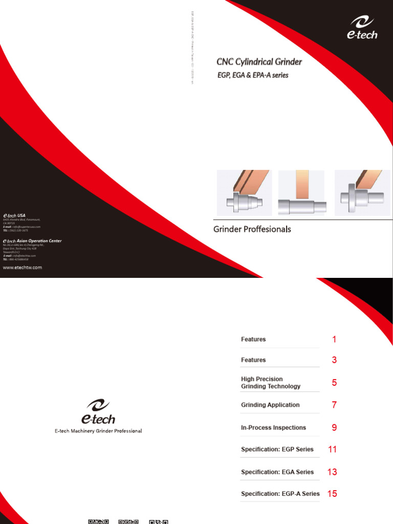 CNC Cylindrical Grinder: EGP, EGA & EPA-A Series | PDF | Grinding ...