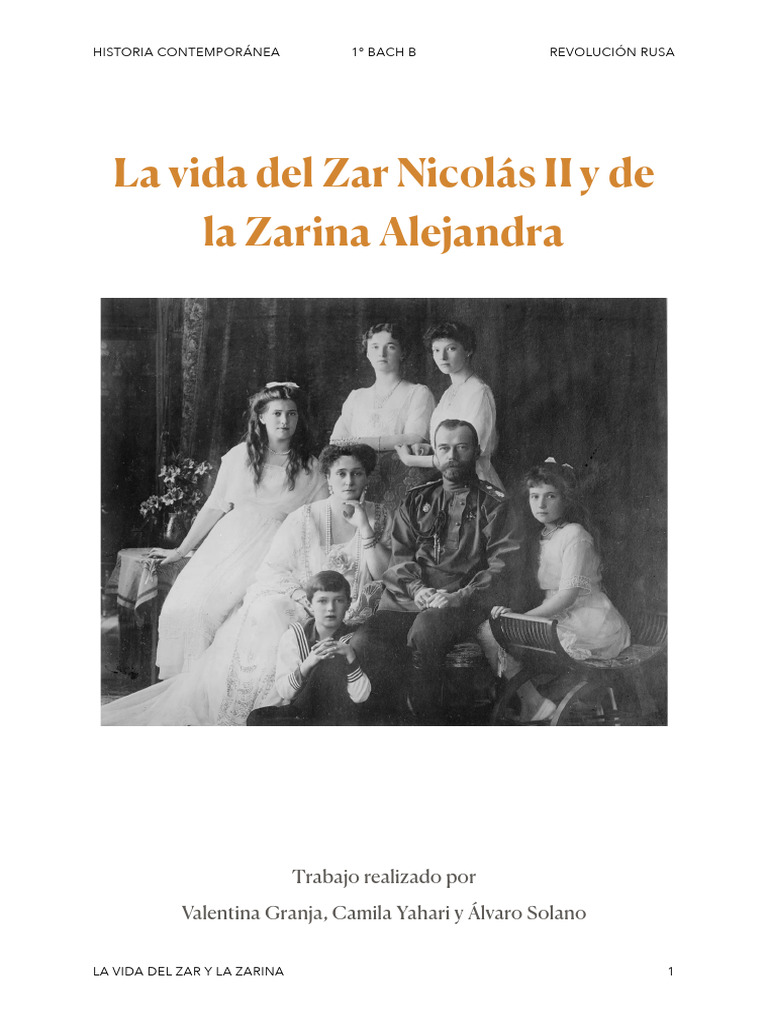 La Vida Del Zar Nicolás II y de La Zarina Alejandra | PDF | Nicholas Ii ...