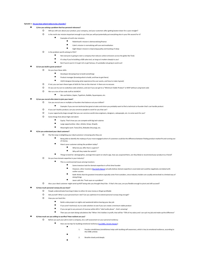 Startup Checklist | PDF