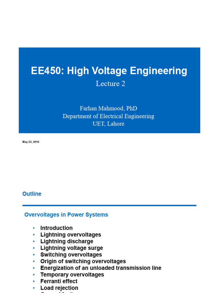 Lecture 2 Overvoltages in Power Systems | PDF | Lightning | Electrical ...