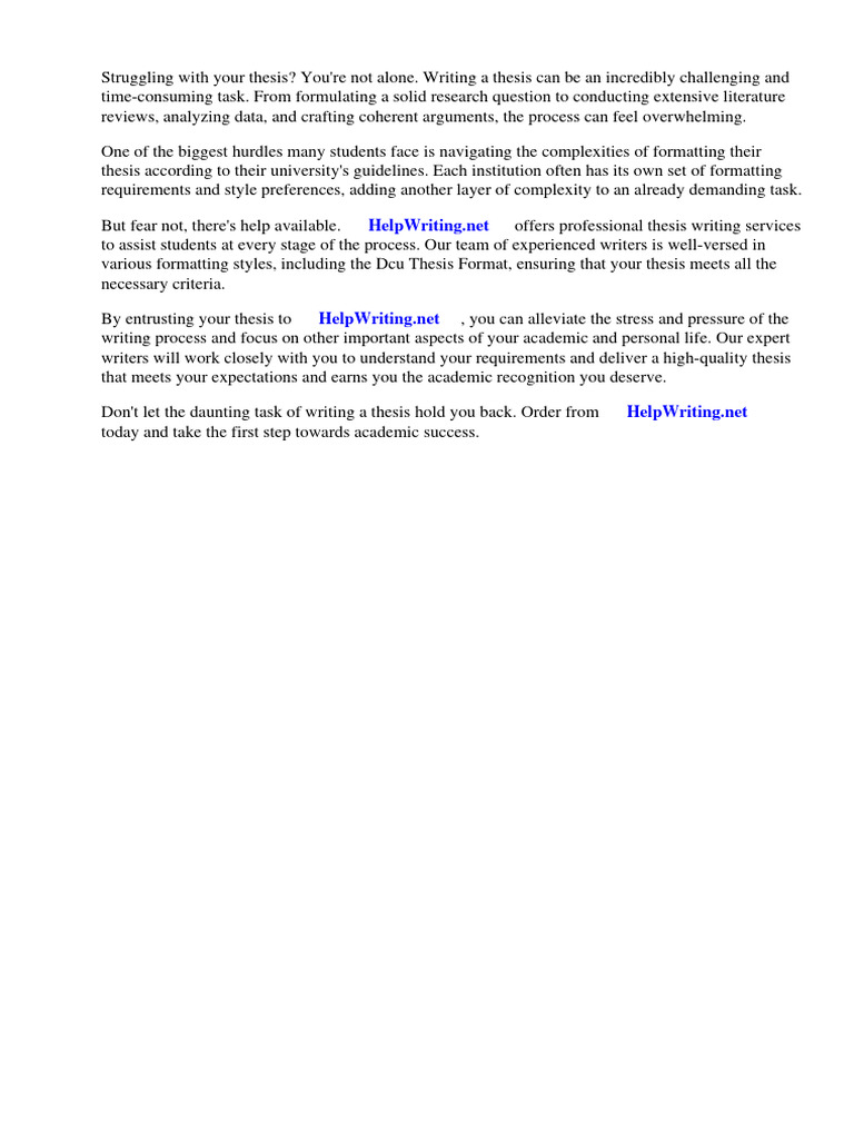 Dcu Thesis Format | PDF