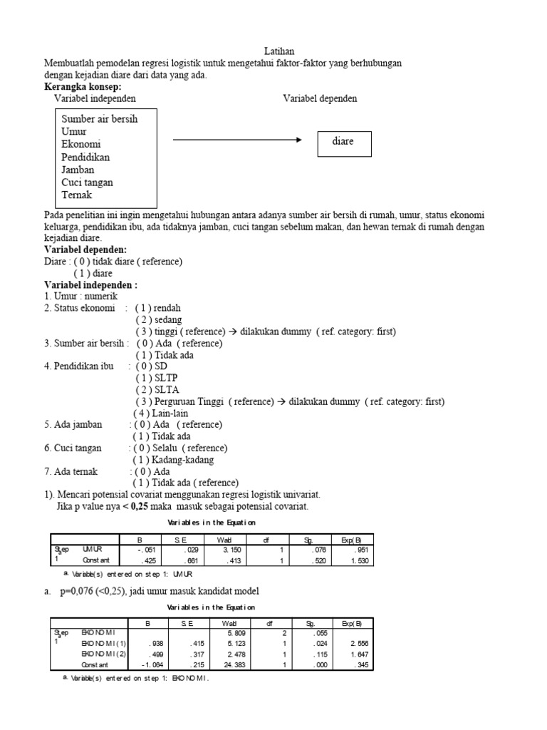 Soal Latihan Regresi Logistik Multi | PDF