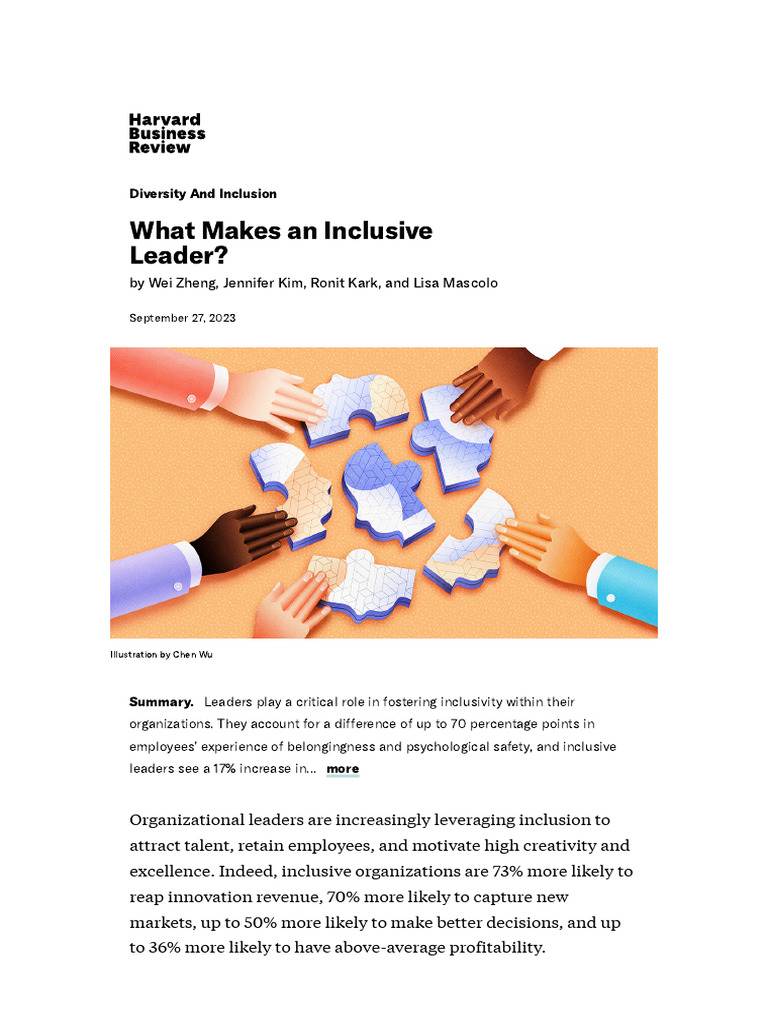 What Makes An Inclusive Leader | PDF