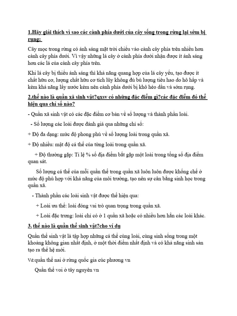 Sinh HC 9 Gi A Kì 2 | PDF