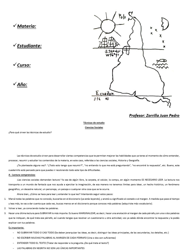 Cuadernillo de Técnicas de Estudio | PDF