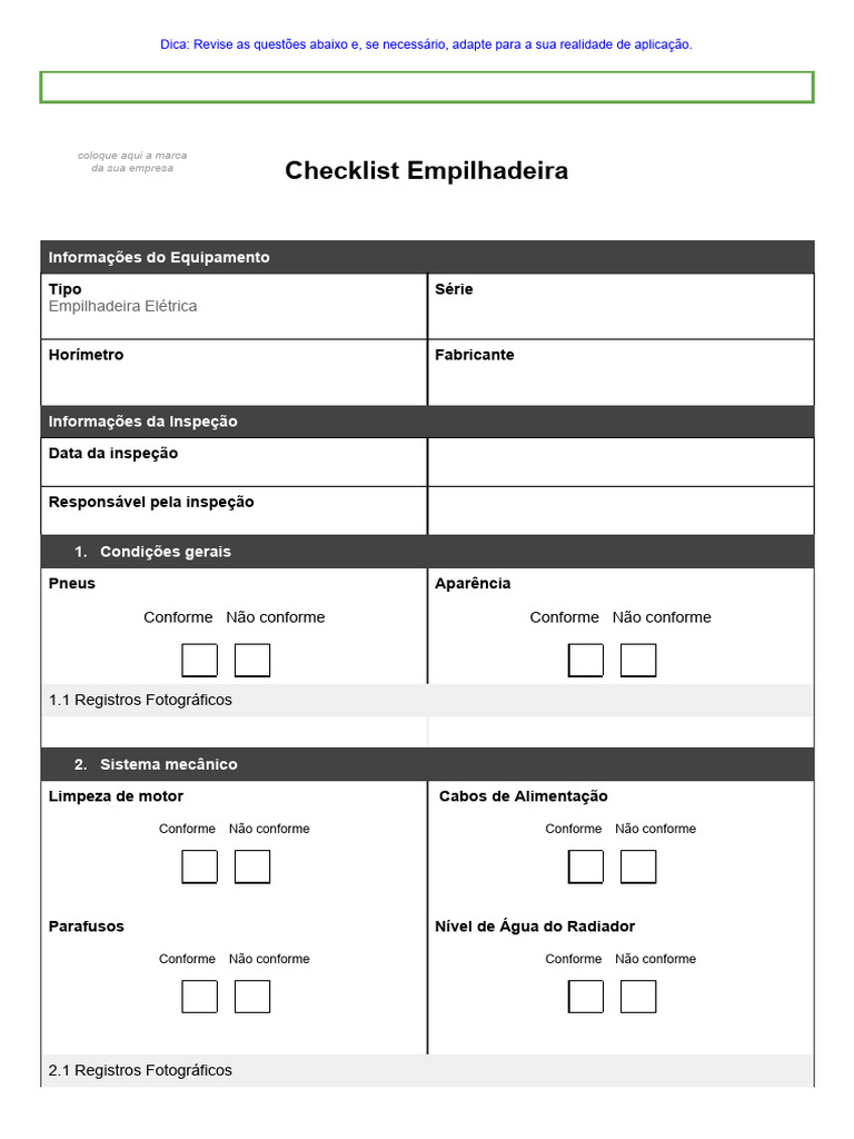 03 - Checklist Empilhadeira | PDF | Freio | Veículos 03 - Checklist Empilhadeira | PDF | Freio | Veículos