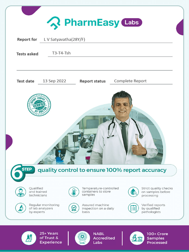 Thyroid Test Report for L V Satyavatha | PDF