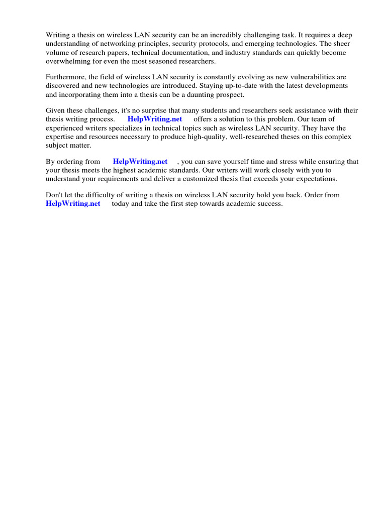 Thesis On Wireless Lan Security | PDF