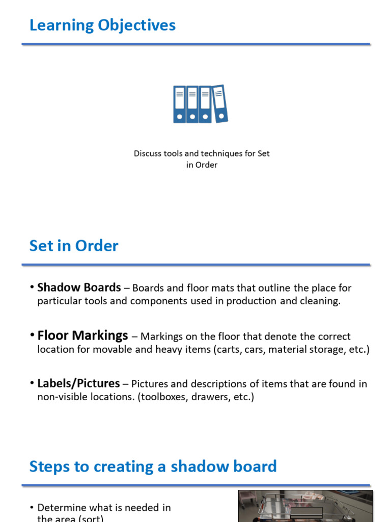 5S - Set in Order Techniques | PDF