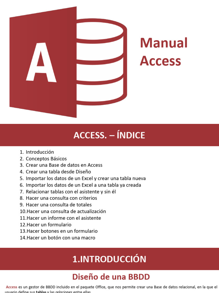 Manual Access | PDF | Bases de datos | Microsoft Excel