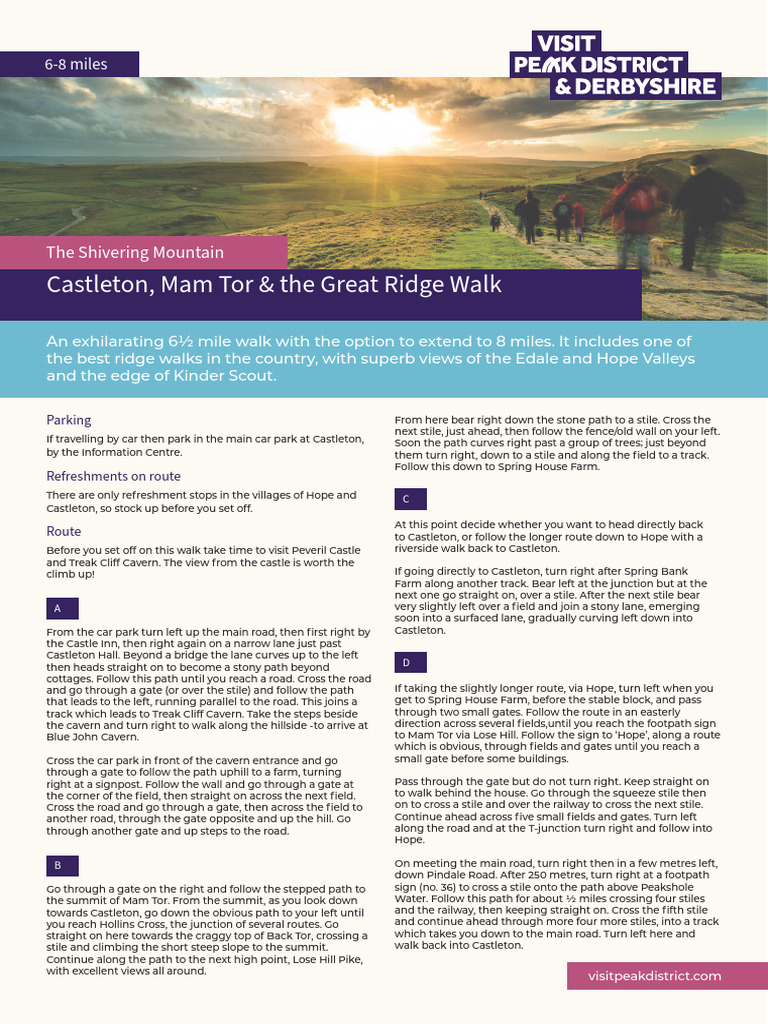 The Shivering Mountain Castleton Mam Tor The Great Ridge Walk 2 | PDF