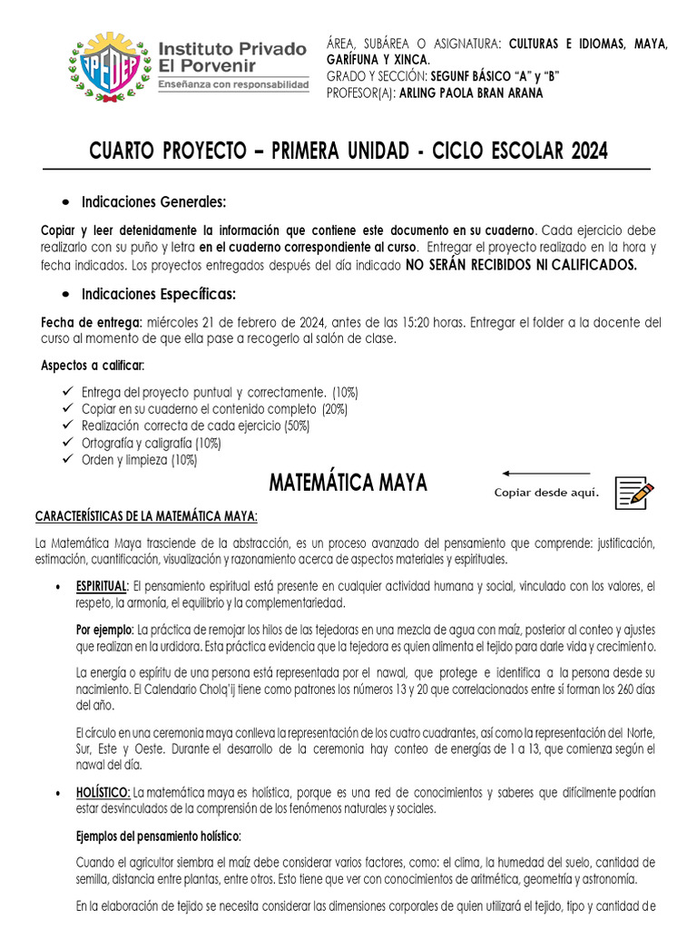 Proyecto #4 Segundo Básico 2024 | PDF | Decimal | Matemáticas