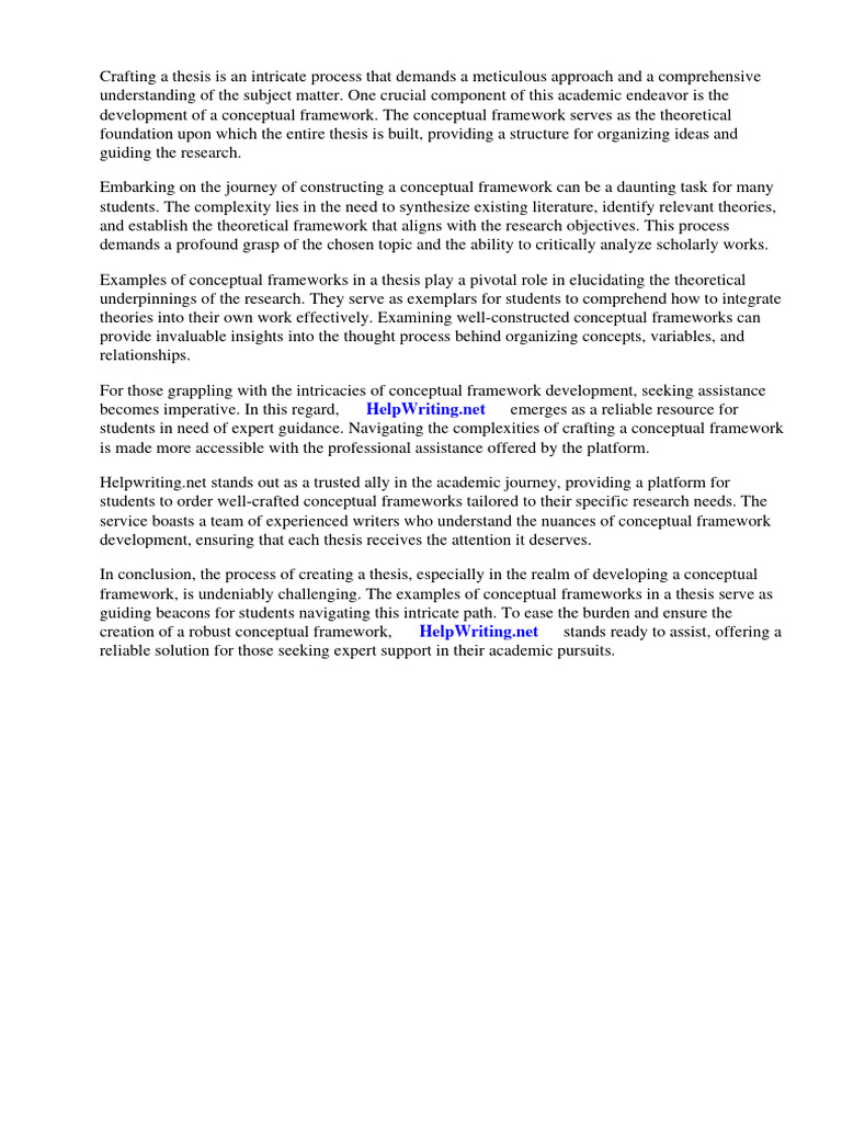 Examples of Conceptual Framework in Thesis | PDF | Theory | Thesis