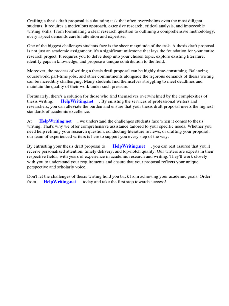 Thesis Draft Proposal | PDF