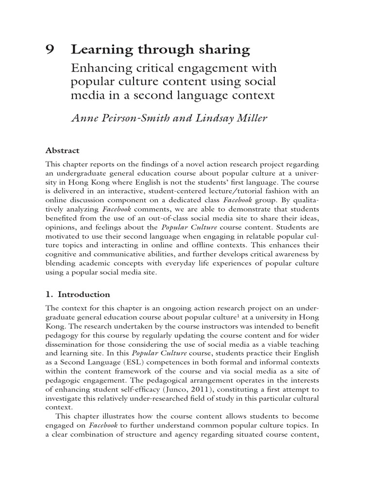 PeirsonSmith - Miller Learning Through Sharing | PDF | Popular Culture ...