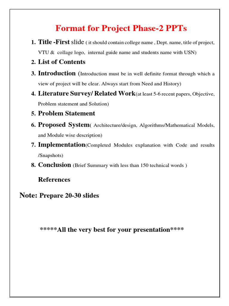 Project Phase-2 PPT Format Guide | PDF | Computers