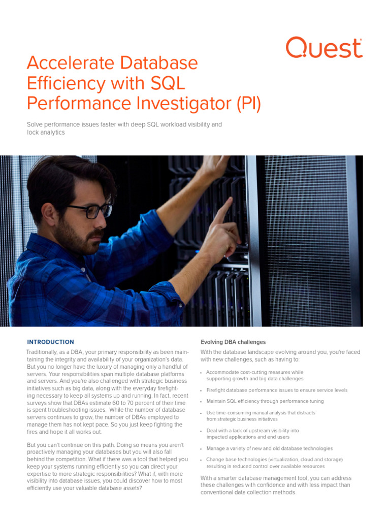 Accelerate Database Efficiency With SQL Performance Investigator Pi Technical Brief 26681 | PDF ...