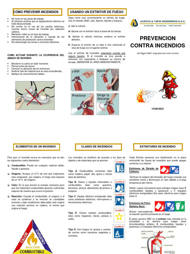 Prevencion-Contra-Incendios-Triptico | PDF | Combustibles | Oxígeno