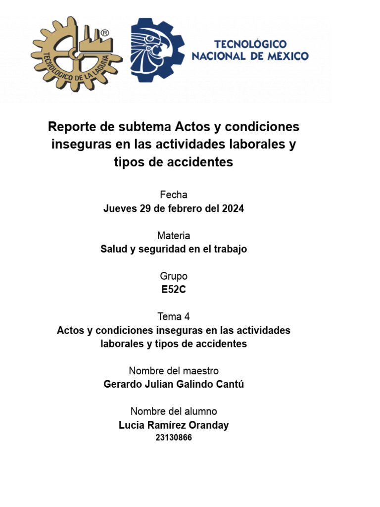 Reporte 4. SST | PDF