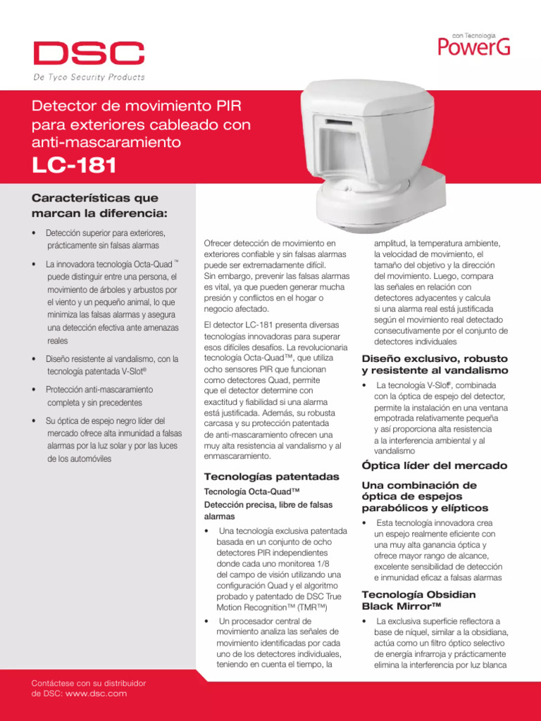 Manual de Usuario DSC LC-181 (Español - 2 Páginas) | PDF