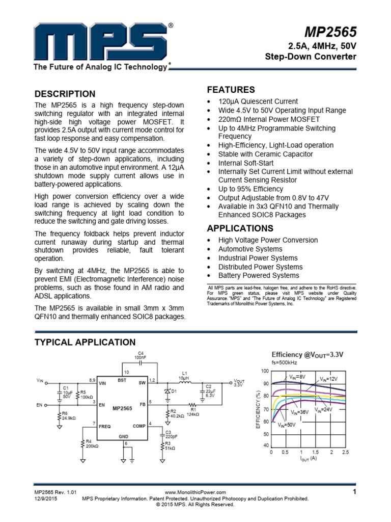 Mp2565dn Lf z | PDF | Capacitor | Inductor