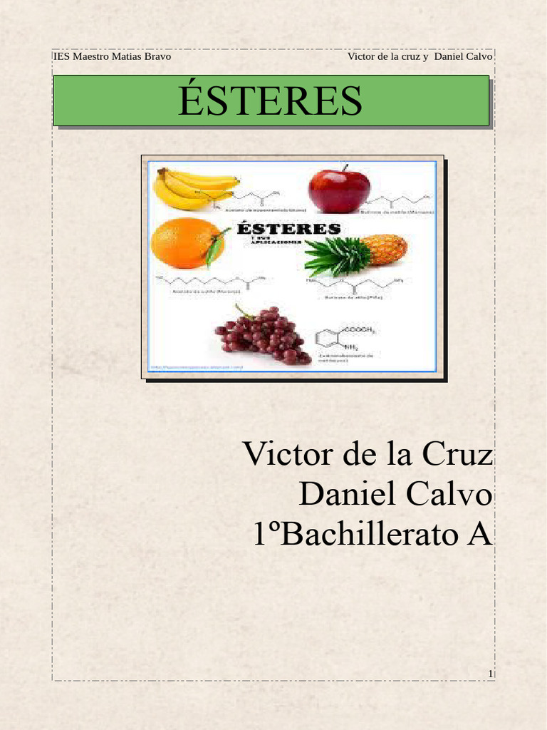 Introducción a los Ésteres Químicos | PDF | Ester | Química Orgánica