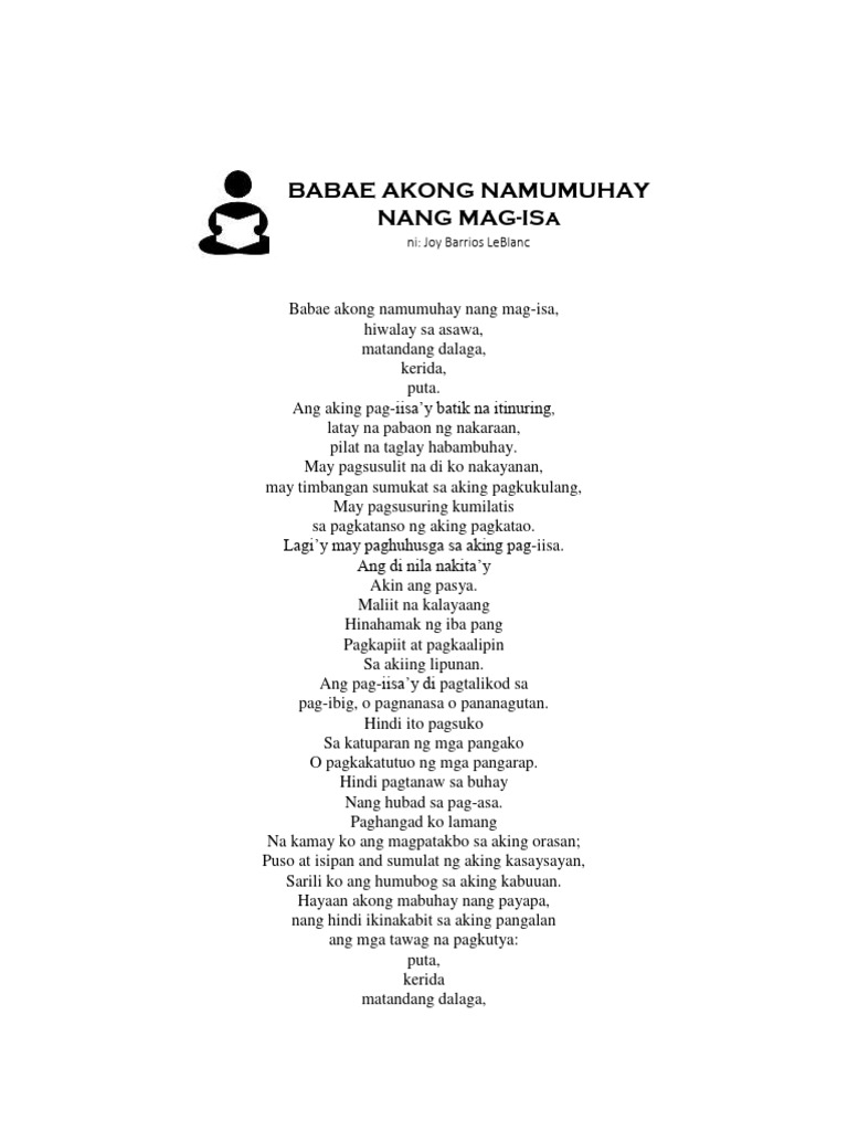 Babae Akong Namumuhay Mag Isa | PDF