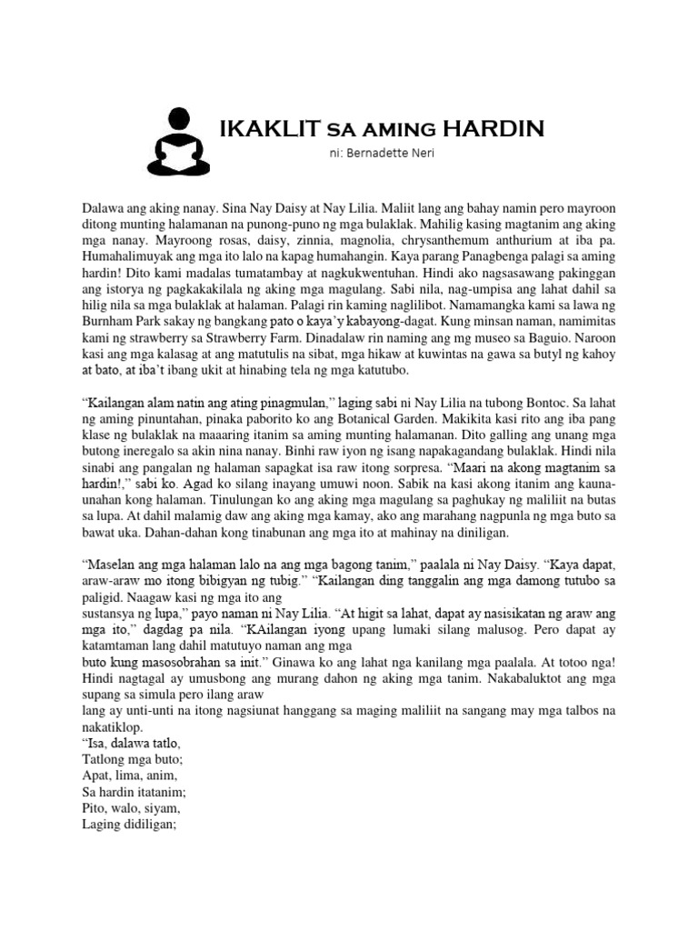 Ikaklit Sa Aming Hardin | PDF Ikaklit Sa Aming Hardin | PDF