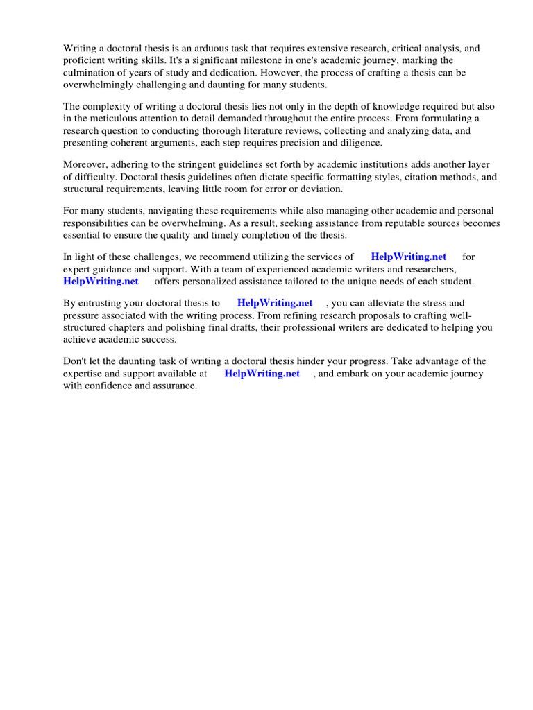 Doctoral Thesis Guidelines | PDF | Thesis