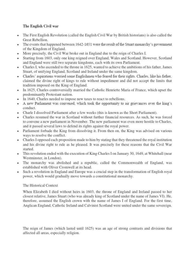 The English Revolution | PDF | Monarchy Of The United Kingdom | English ...