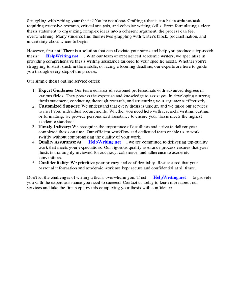 Simple Thesis Outline | PDF