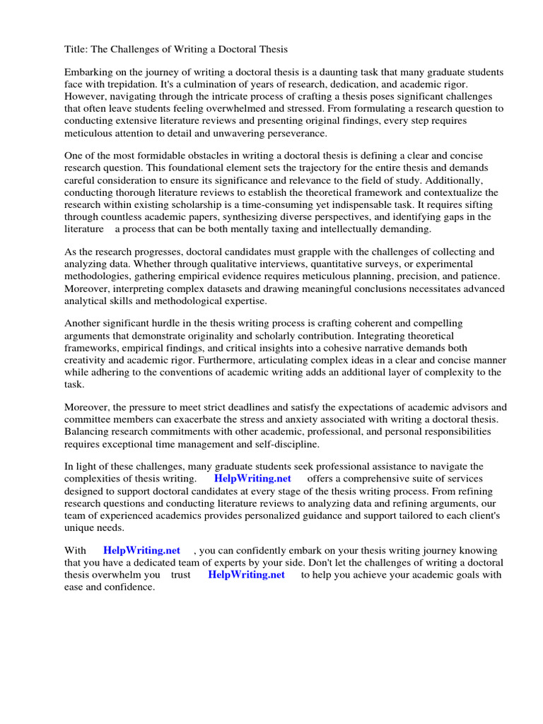 Doctoral Thesis First Page | PDF | Thesis | Methodology