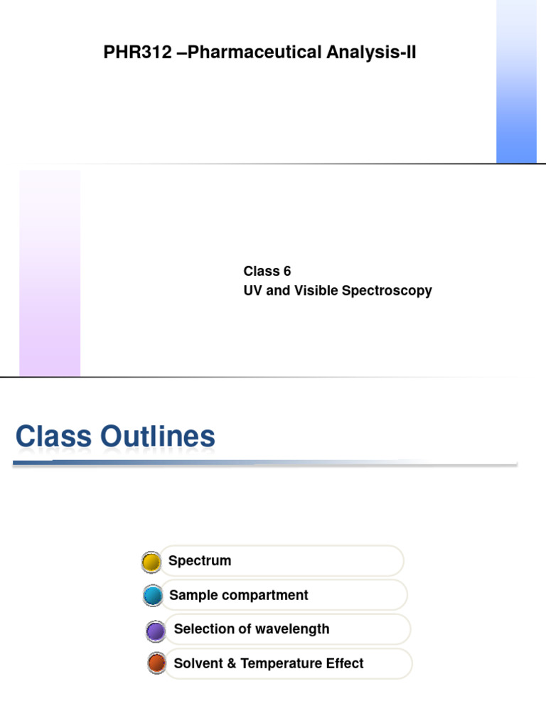 Pharmaceutical Analysis II - Class 6 | PDF