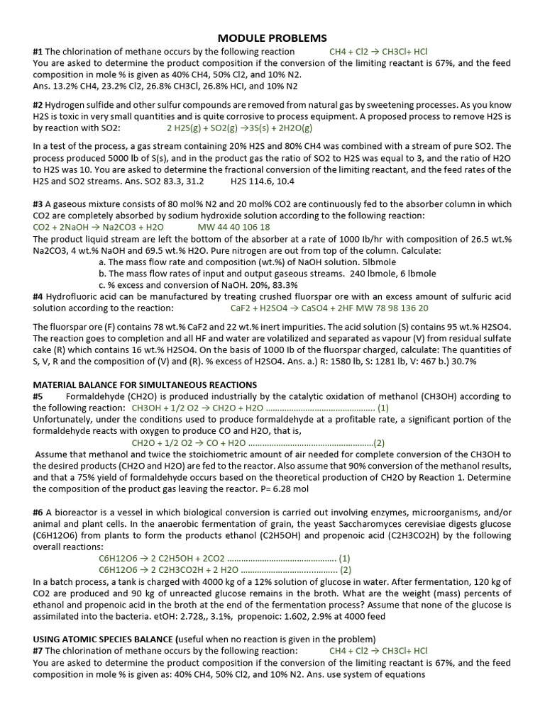 Checal 2 Module Problems | Download Free PDF | Cracking (Chemistry ...