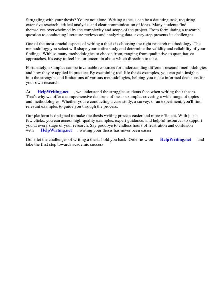 Research Methodology Thesis Examples | PDF | Methodology | Sampling ... Research Methodology Thesis Examples | PDF | Methodology | Sampling ...
