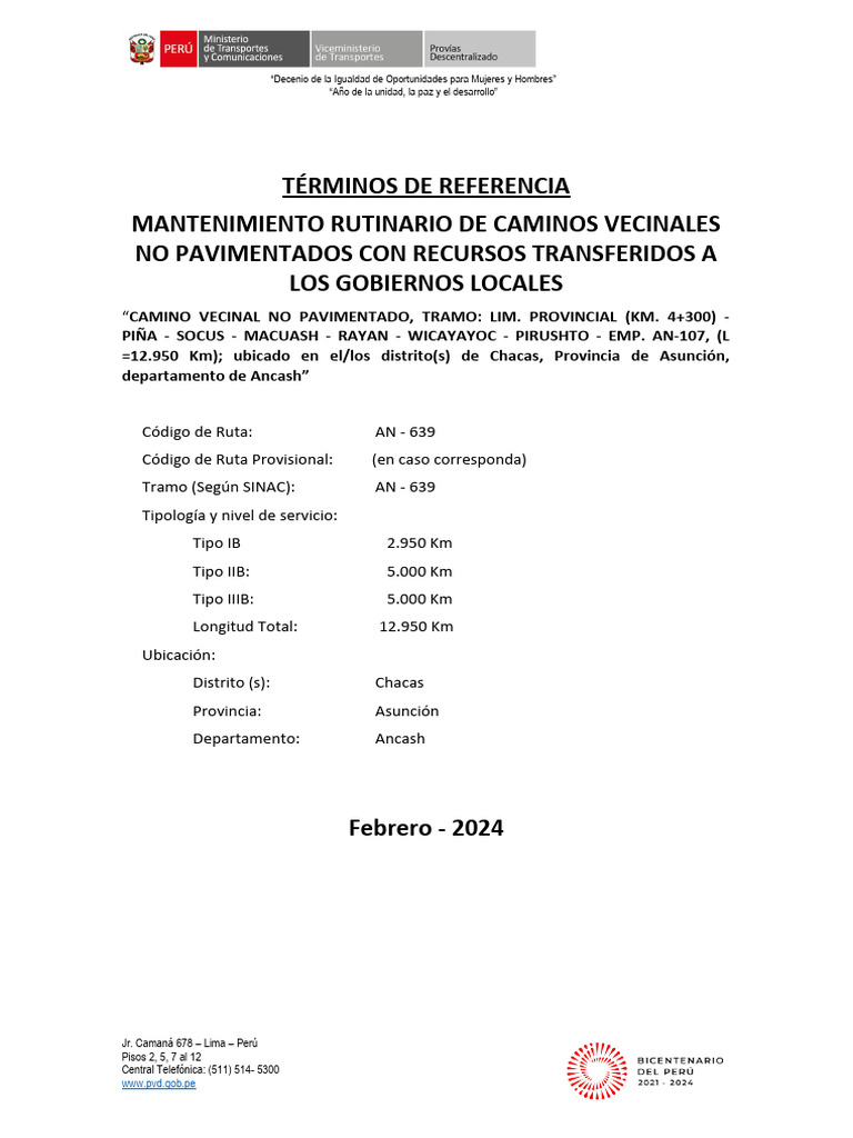 Mantenimiento de la Ruta 622 en Ancash | PDF | Tecnología