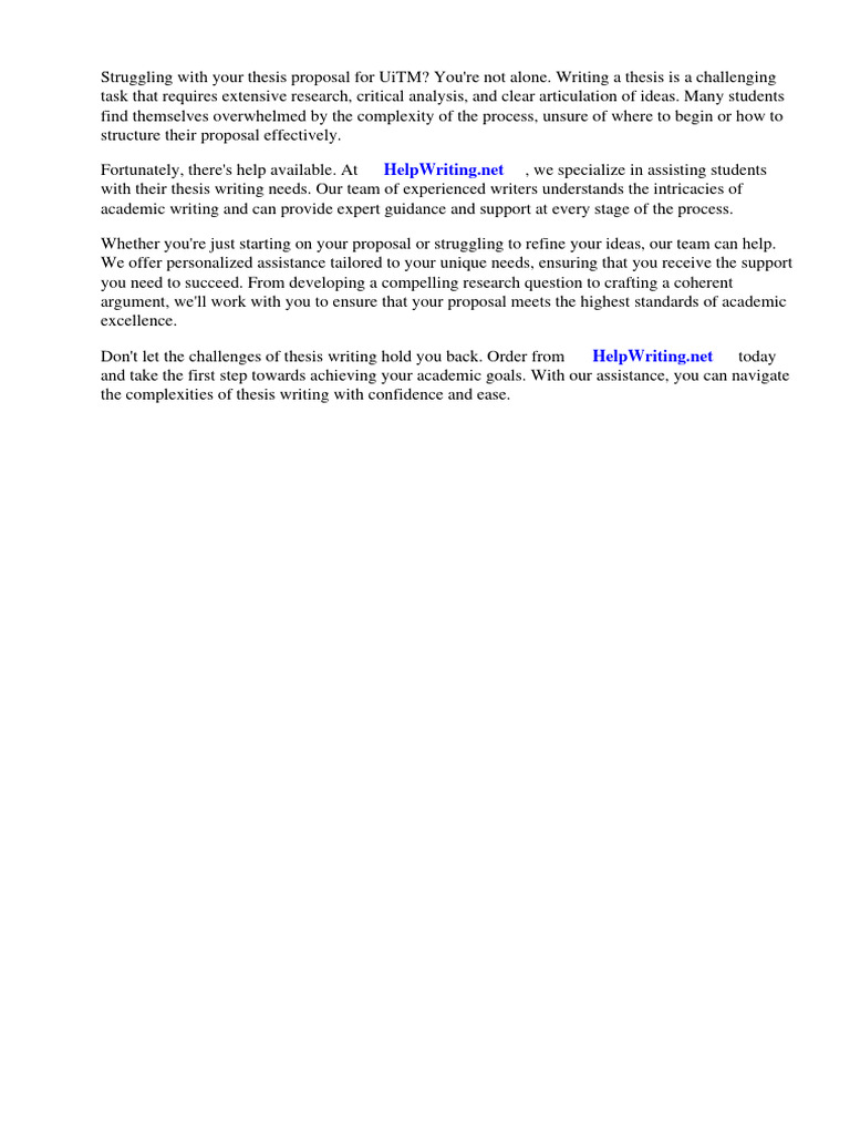 Uitm Thesis Proposal Example | PDF | Thesis | Educational Technology