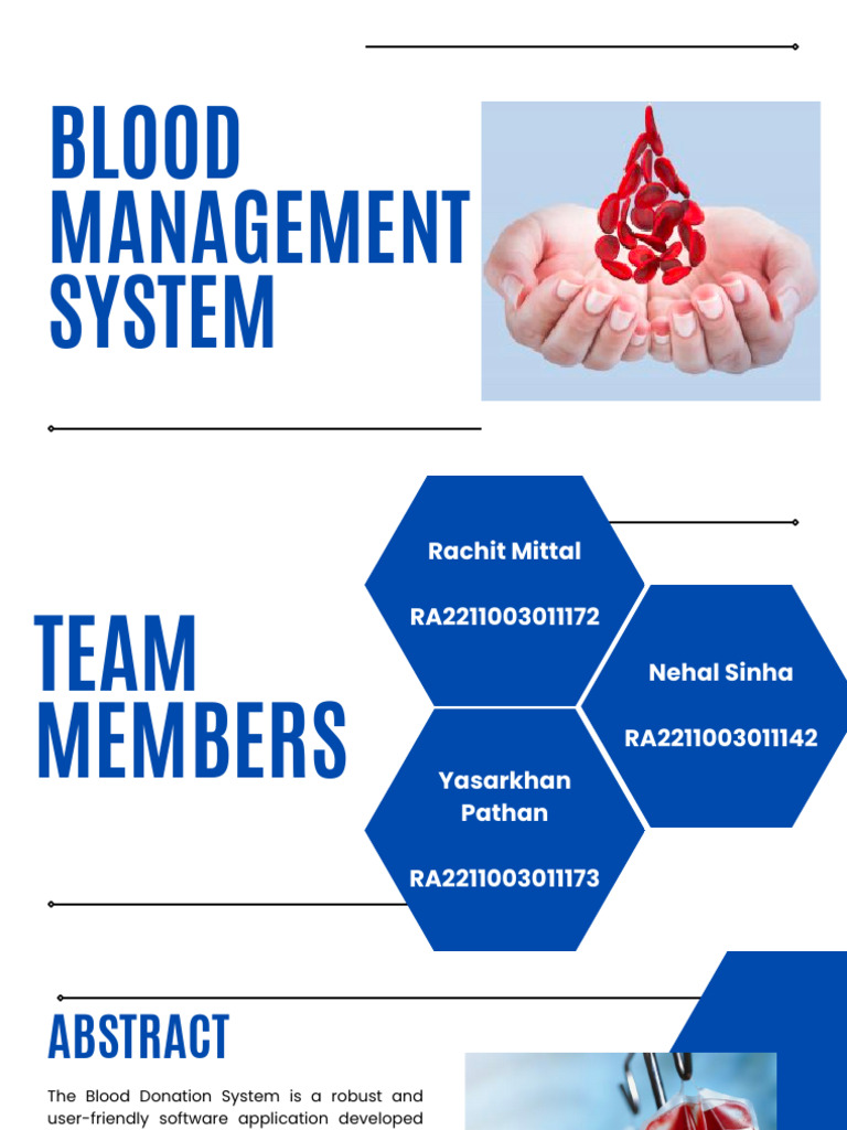 Blood Managemnt Ppt | PDF | Blood Donation | Databases