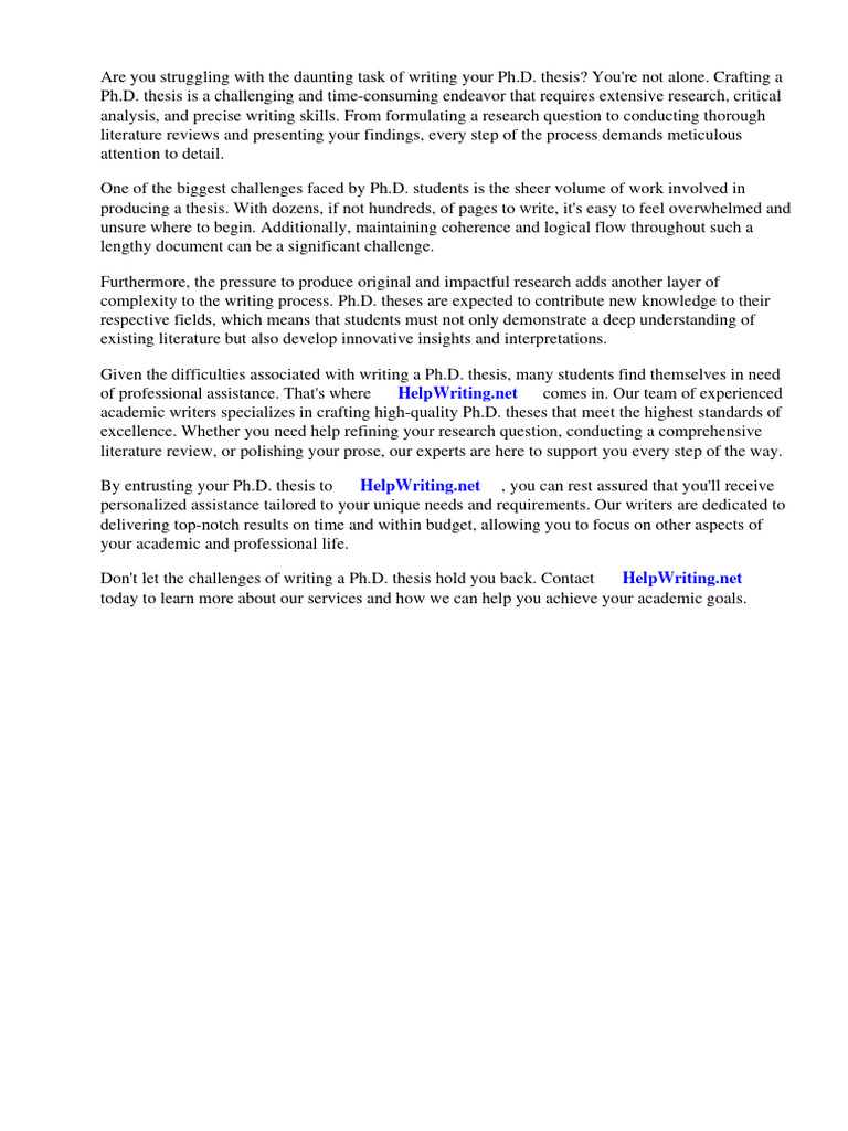 PHD Thesis Pages | PDF | Thesis | Doctor Of Philosophy