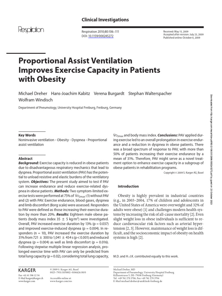 Proportional Assist Ventilation | PDF