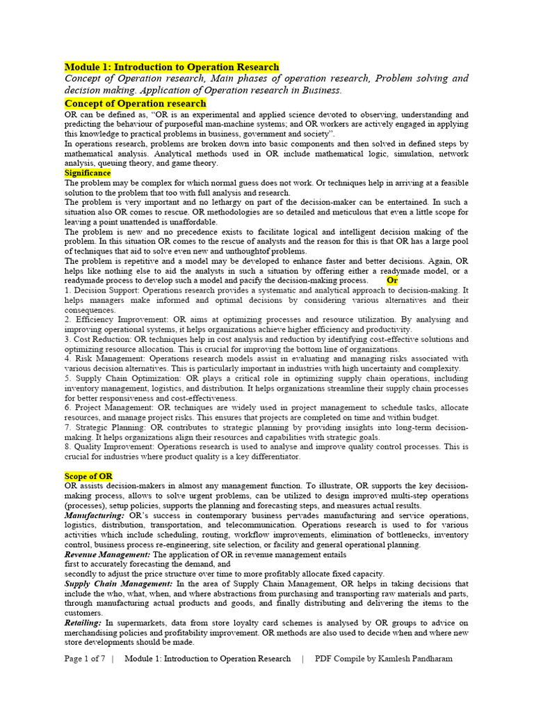 Operation Research Notes For PDF Contatc Me at HTTPS://WWW - Youtube ...