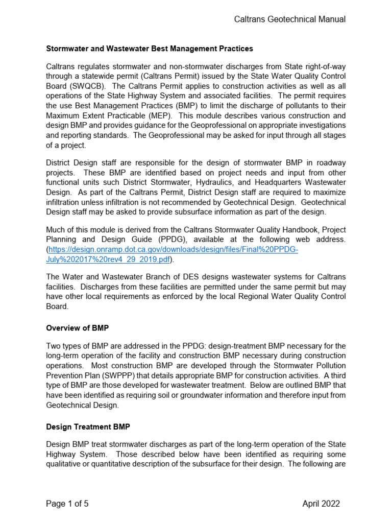 Caltrans Stormwater BMP Guide | PDF