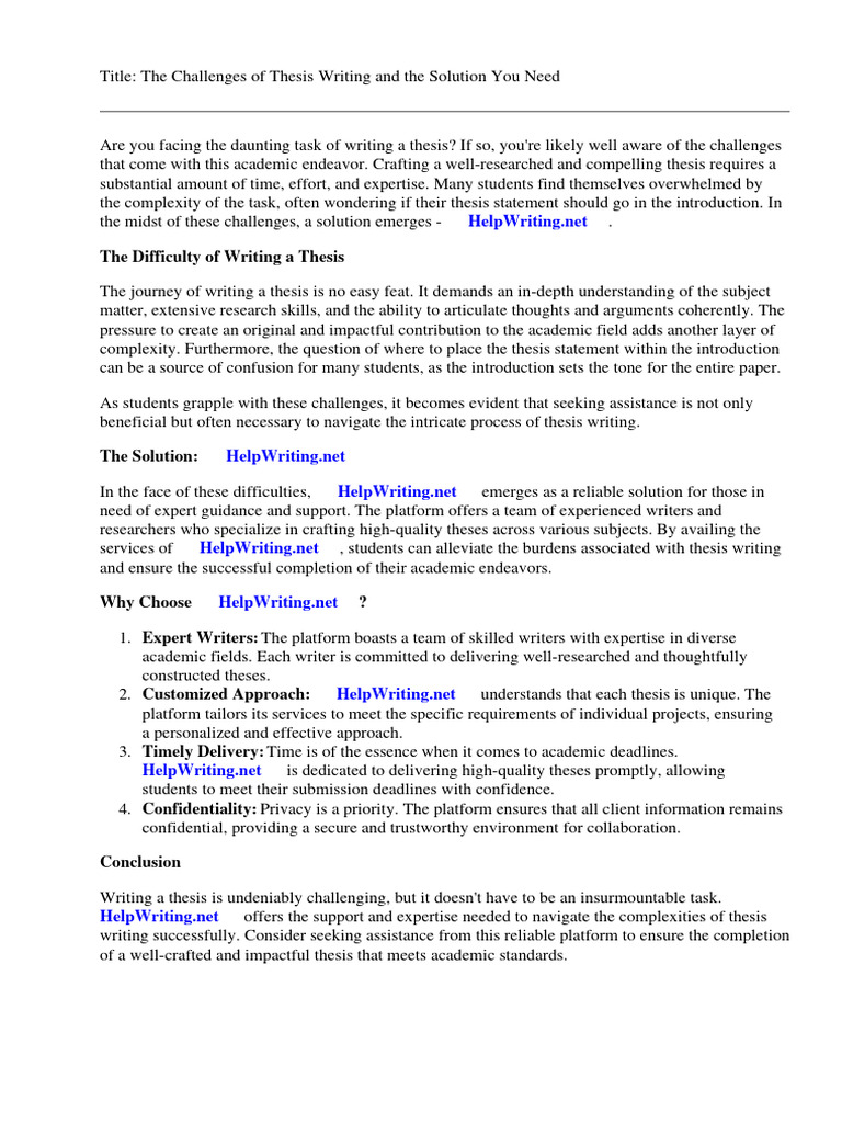 Does Your Thesis Statement Go in Your Introduction | PDF | Essays | Thesis