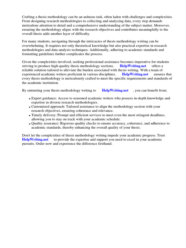 Writing Thesis Methodology | Download Free PDF | Methodology ...