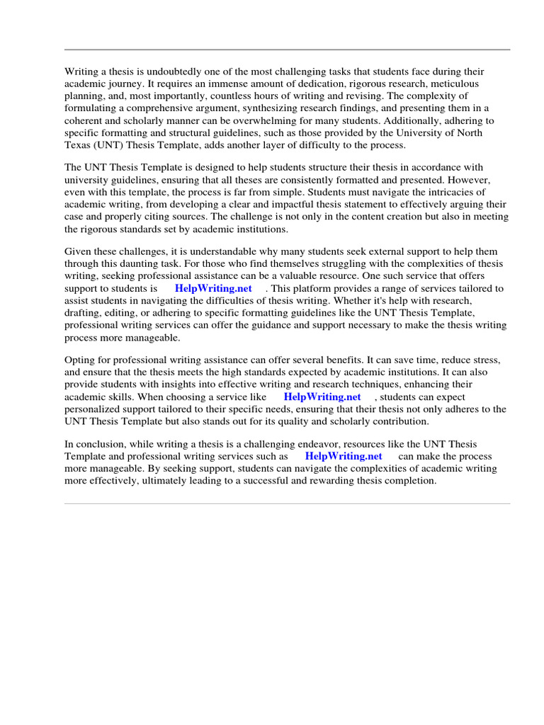 Unt Thesis Template | PDF | Thesis | Anthropology