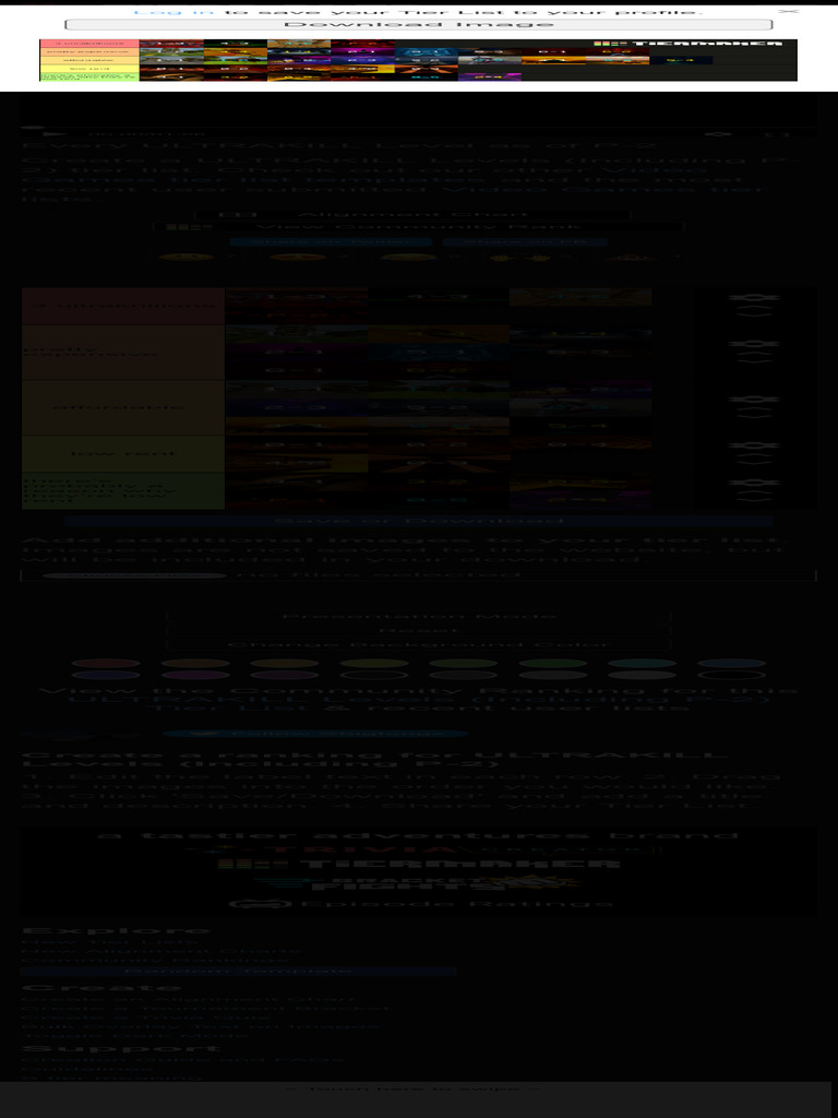Create A ULTRAKILL Levels (Including P-2) Tier List - TierMaker | PDF
