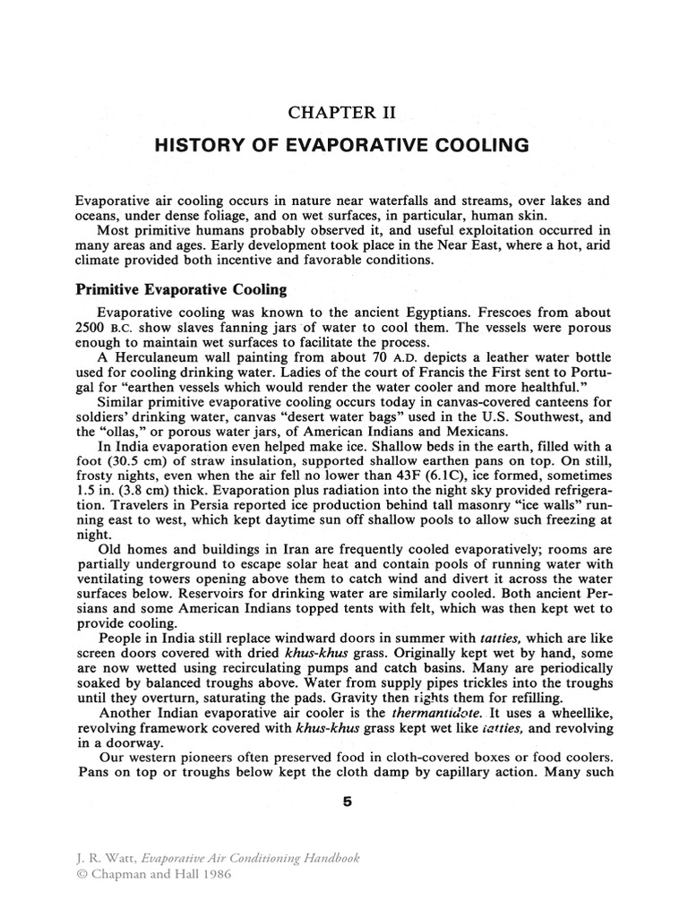 History of Evaporative Cooling | PDF | Water | Air Conditioning