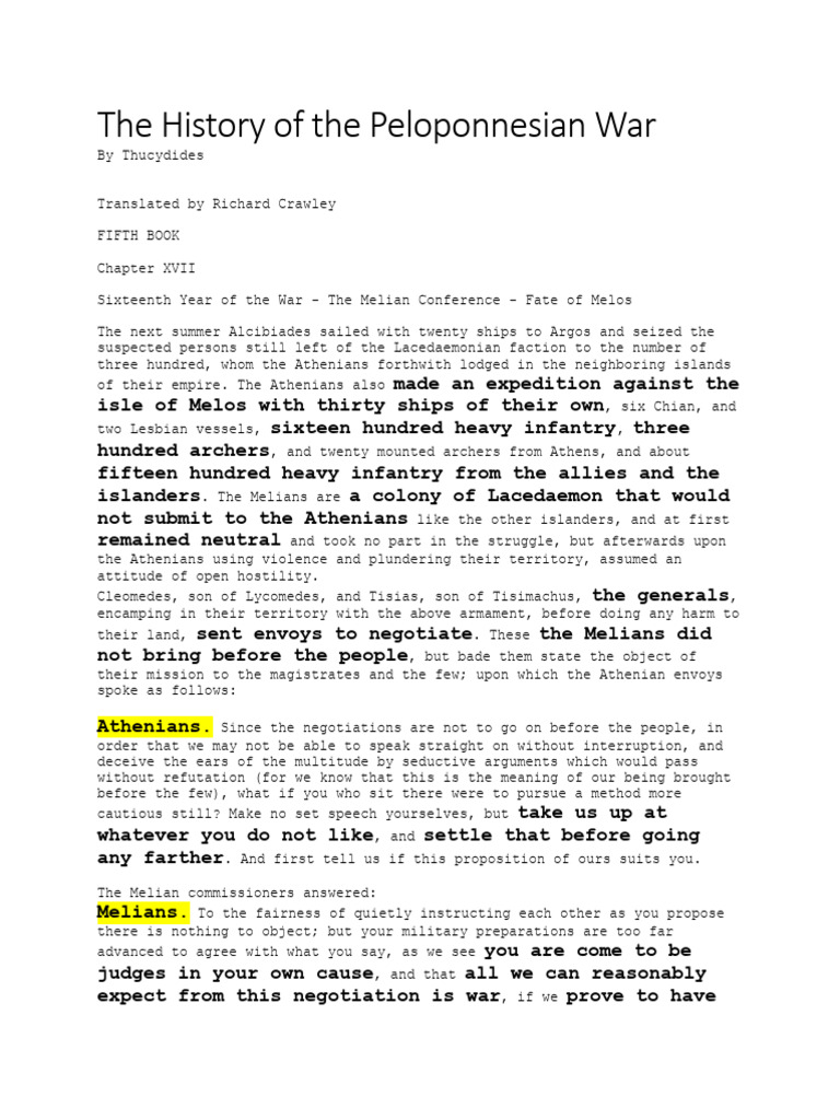 The History of The Peloponnesian War | PDF | Peloponnesian War