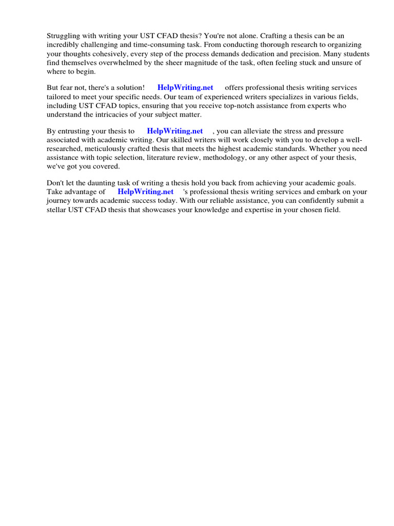 Ust Cfad Thesis | PDF